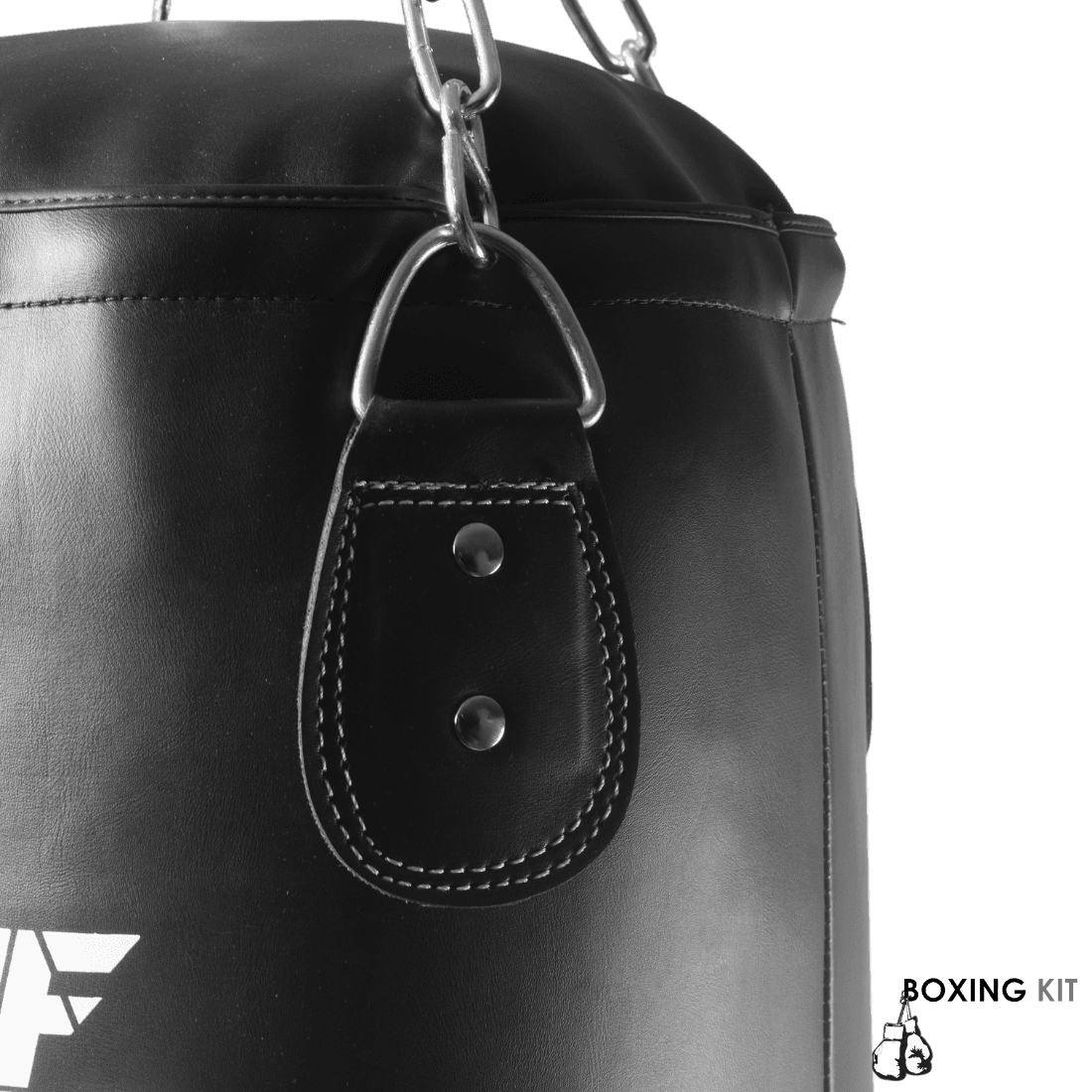 2TUF2TAP Black Punching Bag With White Print - boxingkitjo