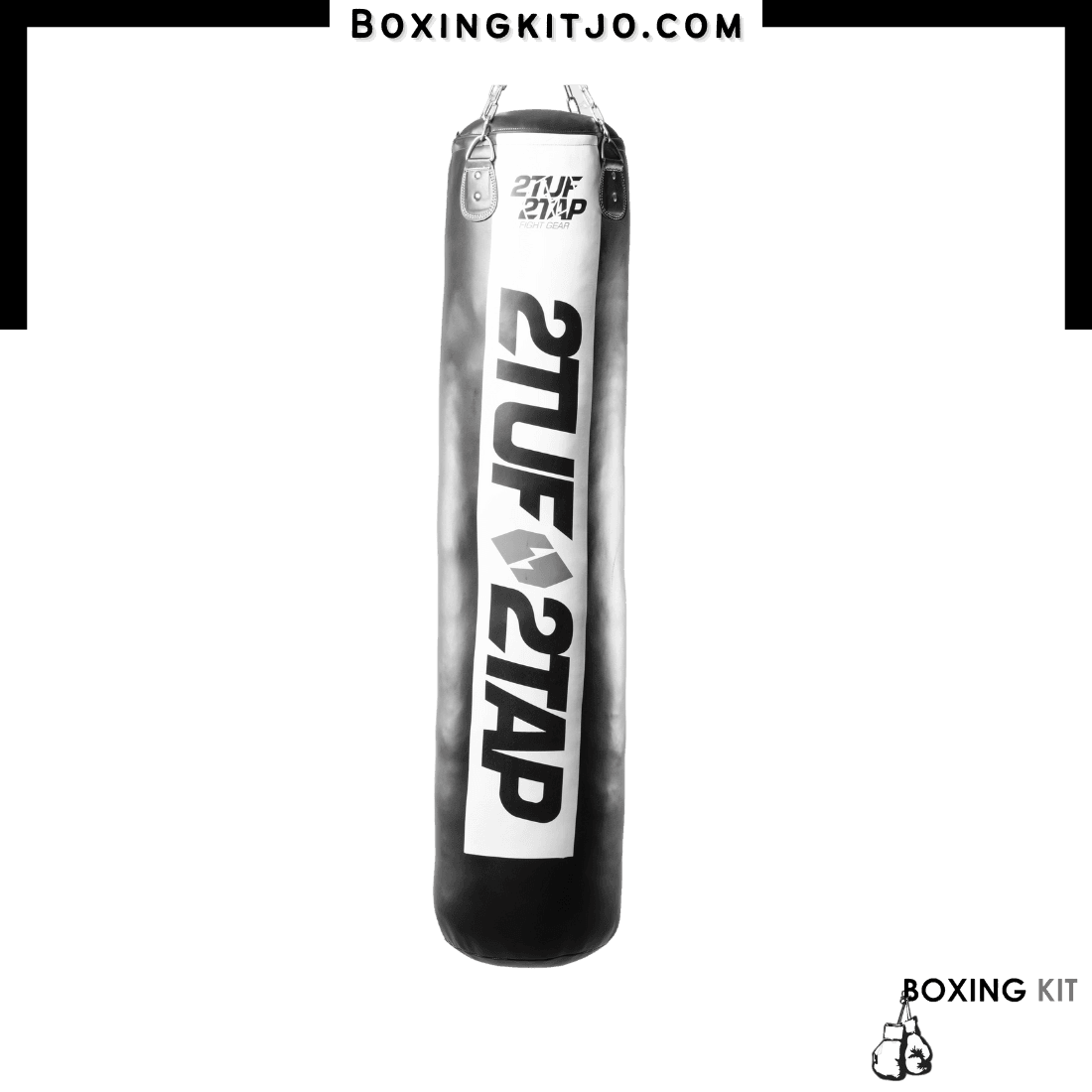 2TUF2TAP Black&White Punching Bag - boxingkitjo